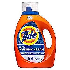 Tide Hygienic Clean Heavy 10X Duty Laundry Detergent Liquid Soap, Original Scent, HE Compatible, 59 Loads, 84 fl oz