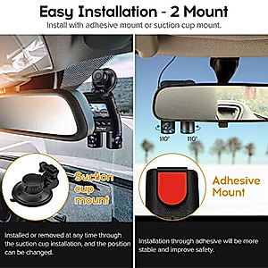 Dash Cam Front and Inside,Blueskysea B2W 1080P WiFi Dashcam with 2'' LCD Screen,2 Rotatable HD Lens,IR Night Vision,32GB SD Card, WDR,Voice Recording,G-Sensor,Parking Mode Optional