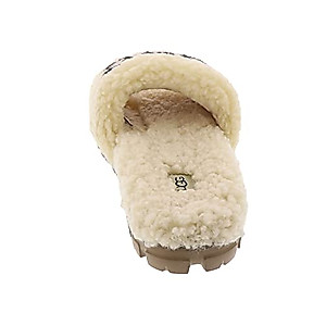 UGG Women's COZETTA Curly Graphic Slipper, Natural, 10
