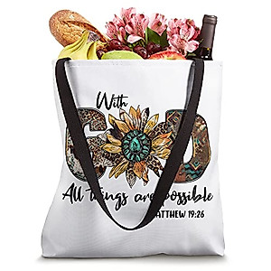 Sunflower With God All Things Are Possible For Christian Tote Bag