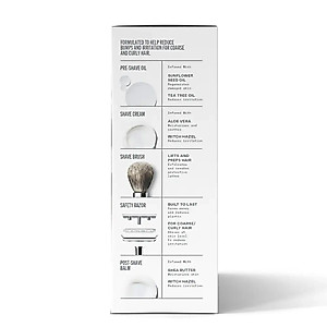 Bevel Shaving Kit for Men, Includes Safety Razor with 20 Replacement Blades, Luxury Shaving Brush, Pre Shave Oil, Shave Cream and Post Shave Balm