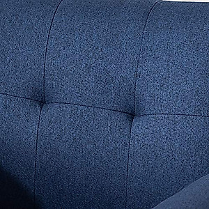 Accent Chairs for Living Room, Living Room Chairs, Mid Century Modern Fabric Chairs, Arm Chairs, Blue, Set of 1