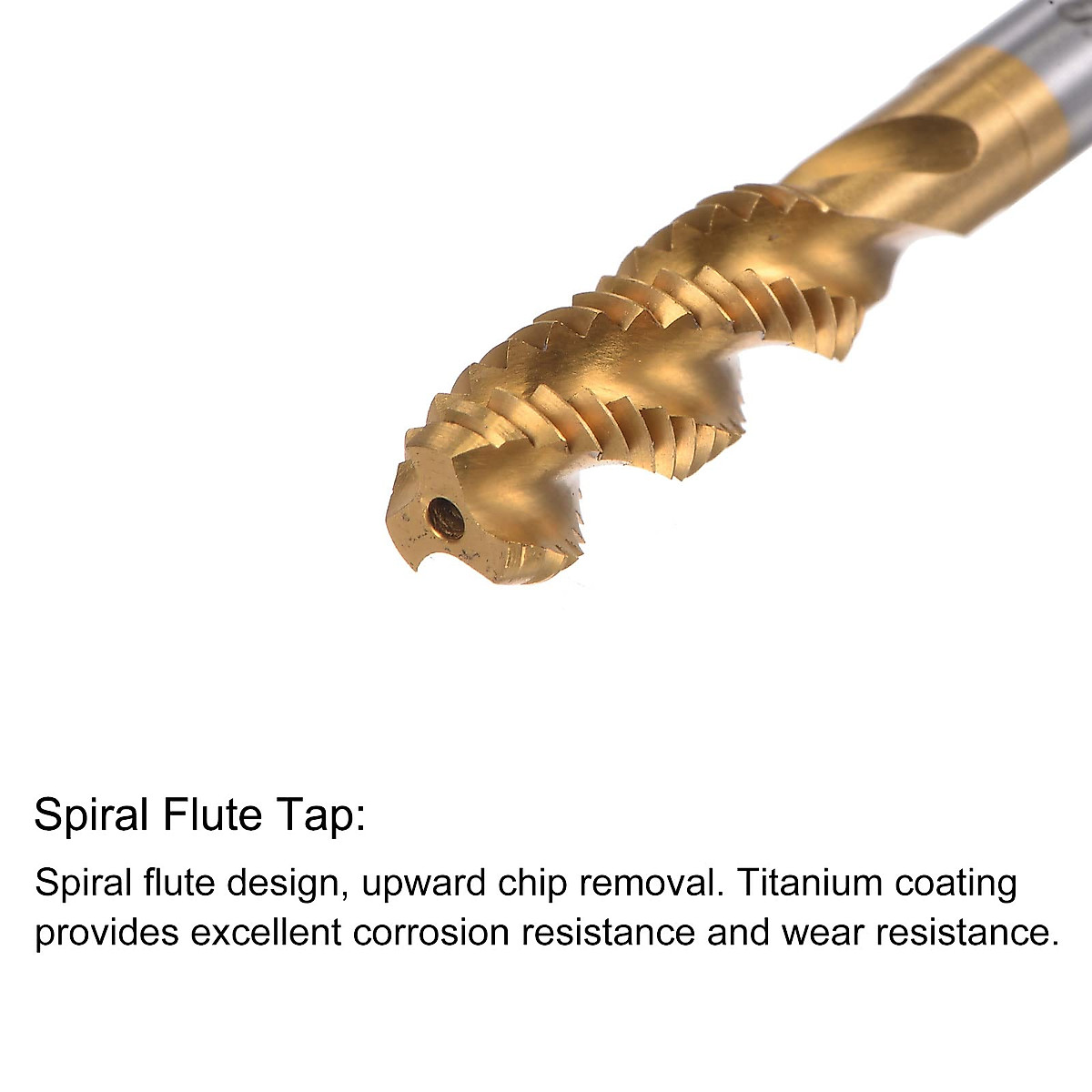uxcell M8 x 1.25 Spiral Flute Tap and 6.8mm Twist Drill Bit Set, Metric Titanium Plated 6542 High Speed Steel Machine Threading Screw Thread Tap Drilling Tool