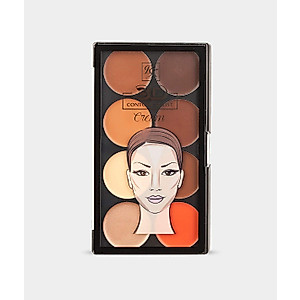 Ruby Kisses Flawless Finish with 3D Contour Cream Makeup Palette – Lightweight, Multi-Palette, Contouring Foundation, Creamy, Sculpt &Highlighting, Define Cheekbones (Light Medium)