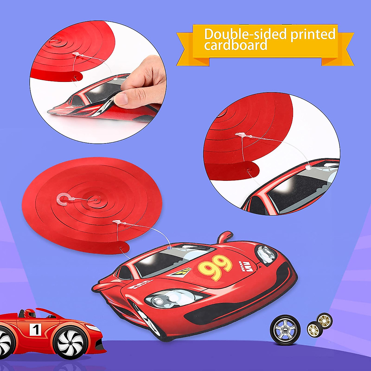 30 Pieces Race Car Party Hanging Swirls Decorations, Checkered Flags Racing Birthday Party Foil Ceiling Decor for Kids Boys Men Race Fans Birthday Party Baby Shower Supplies