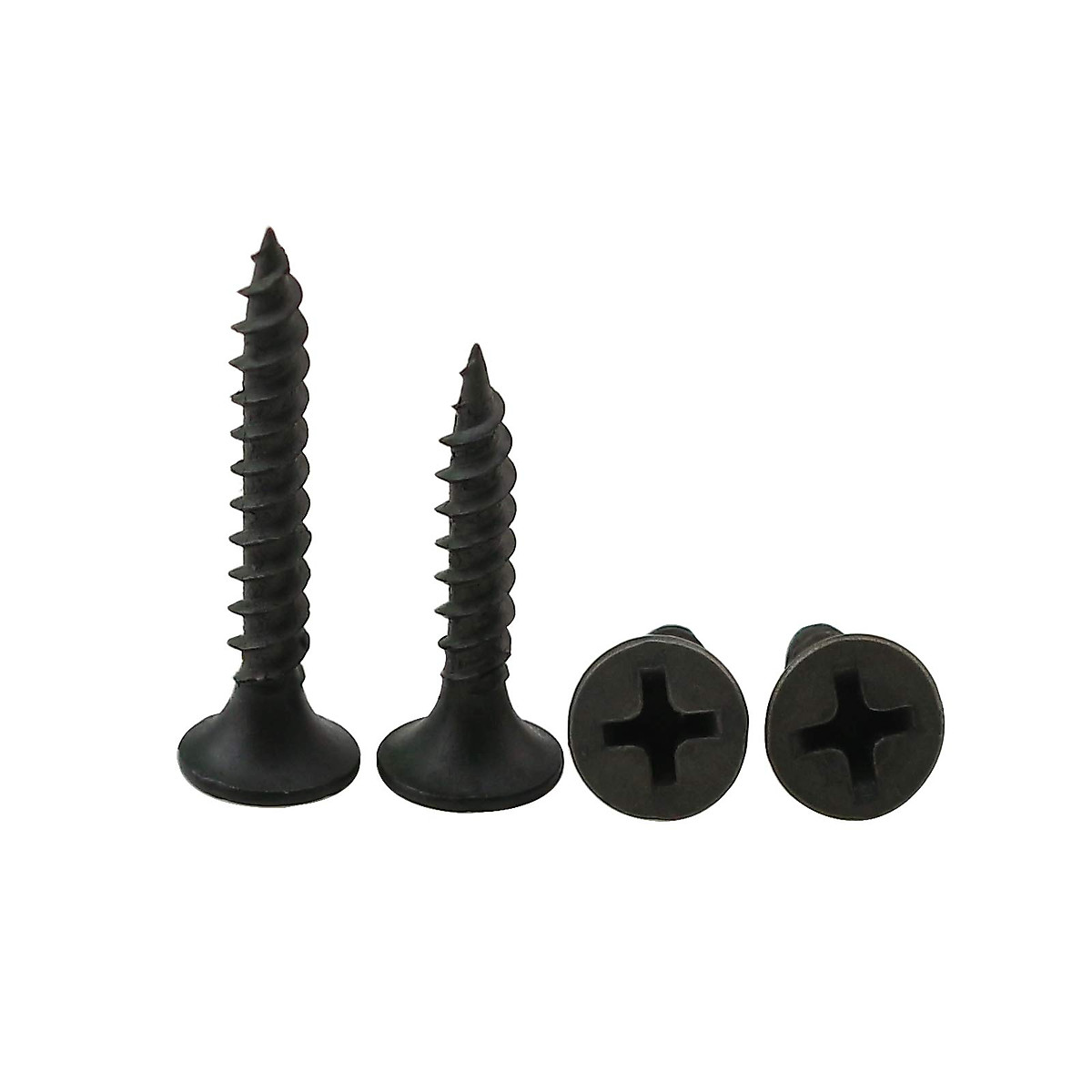SZHKM Screws Drywall Screws Quality Black Steel #6 Sharp Point Self Tapping Screws with Anchors Black Steel Wood Screws Assortment Set, Machine Screws, 250PCS - for Drywall Sheetrock, Wood and More
