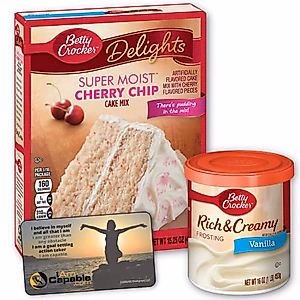 Betty Crocker Cherry Chip Cake Mix | Creamy White Vanilla Frosting | One - I AM CAPABLE MAGNET©.