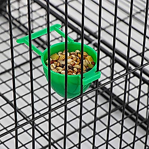 8 Pcs Mini Bird Parrot Food Bowl Feeder Plastic Pigeons Birds Cage Dish Convenient Hanging Container