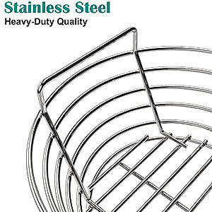 EasiBBQ 10-inch Charcoal Ash Basket for Small Big Green Egg, Kamado Joe Classic and Other Similar Grills, Heavy Duty Stainless Steel.