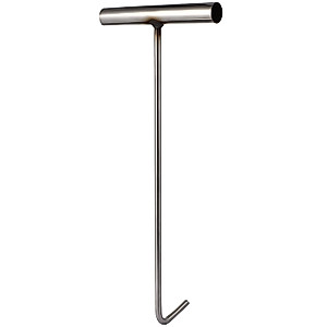 38cm Utility Tool Stainless Steel Manhole Cover Hook T Hook Manhole Tool Manhole Lift Hooks T- Handle Meat Boning Hook for Trampoline Pull Springs Open Manhole Covers Hook Tool