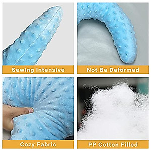 Yi-gog Starfish Pillow Decor Throw Pillows Coastal Star Shaped Beach Ocean Cute Stuffed Plush Soft Cushion Decoration Couch Bed Room Blue