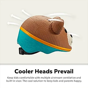 Schwinn Bike Helmet for Infant Toddler Kids in 3D Character Design, Lightweight, Infant Size For Boys and Girls Age Up 3 Year Old, Suggested Fit X-Small (44 - 50cm), Teddy Bear