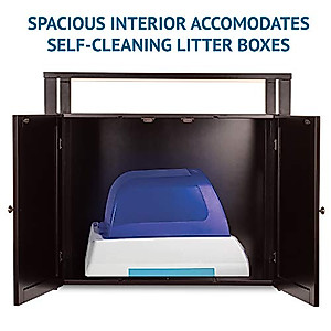 Arf Pets Cat Litter Box Enclosure, Large Cat House Furniture with Table, Designed to Fit Large Litter Boxes