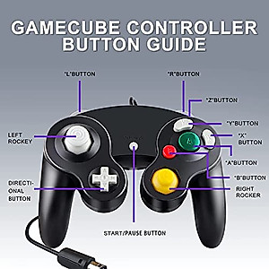 Burcica 4PCS Controllers for Gamecube, with 4 Extension Cables and 4-Port USB Adapter for Switch PC Wii U Console