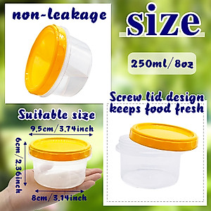 Eerrhhaq 20 Pack 8 oz Reusable Small Plastic Containers,Twist Top Food Storage Containers with Screw Lids,Small Plastic Freezer Storage Container for Kitchen House