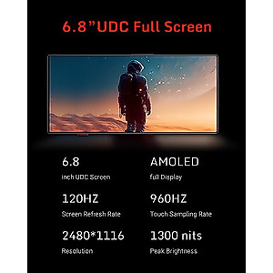 REDMAGIC 8S Pro Smartphone 5G, 120Hz Gaming Phone, 6.8" Full Screen, Under Display Camera, 6000mAh Android Phone, Snapdragon 8 Gen 2, 16+512GB, 65W Charger, Dual-Sim, US Unlocked Cell Phone Silver