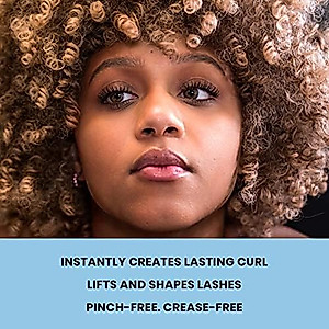 Lash Next Door Professional Eyelash Curler - Instant Long Lasting Curl, Lifts & Shapes - No Pinching or Creasing. Includes Replacement Pad (in Black)