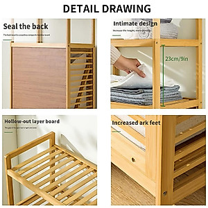 Baveke Laundry Hamper with 3 Tier Shelves & Tilt Out Basket, Laundry Baskets Organizer Hampers Bathroom Storage Shelf for Laundry Room, Bathroom, Guest Room (3-Tier Large)