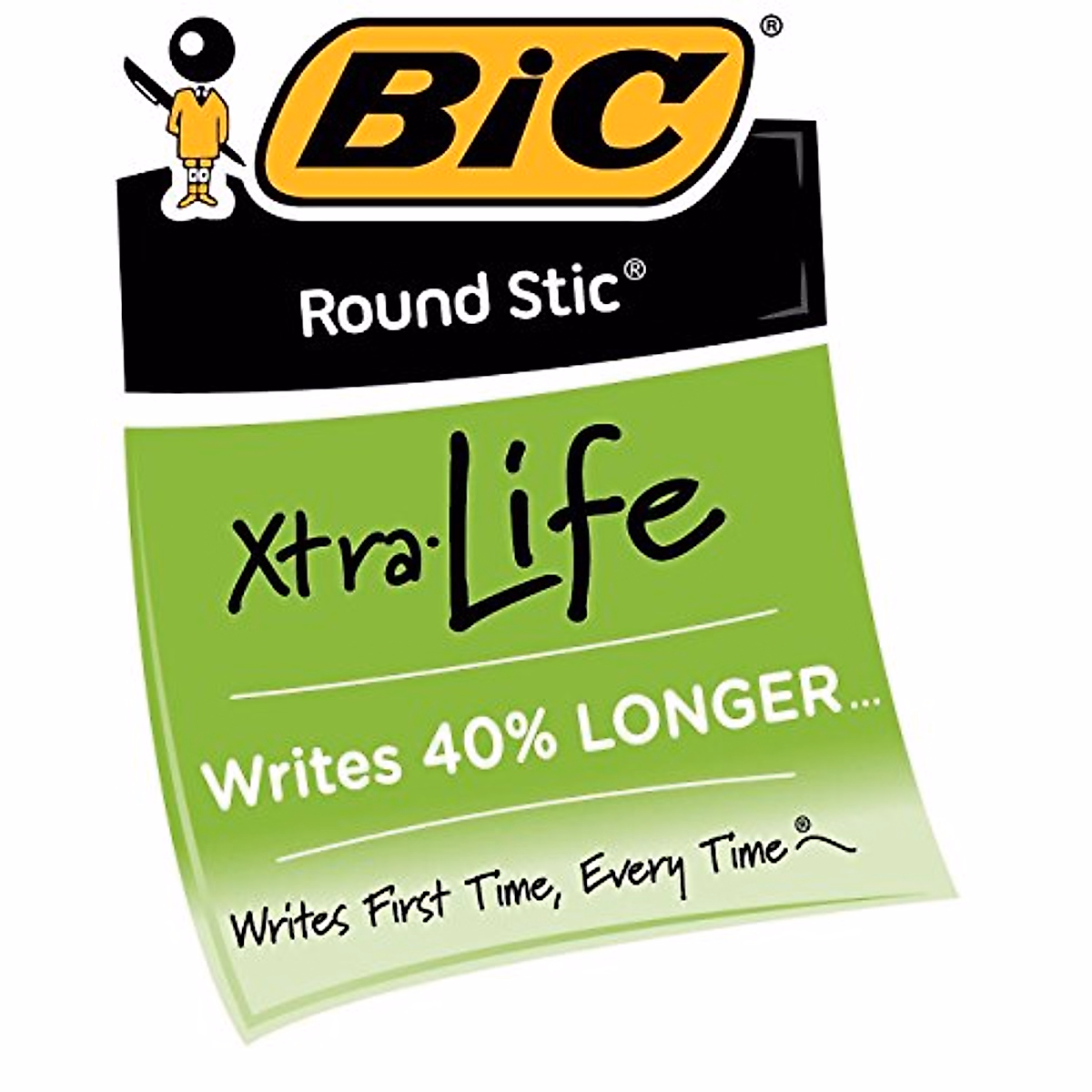 2 Pack of 12 BIC Round Stic Xtra Life Ball Pen, Red Medium Point (1.0 mm)