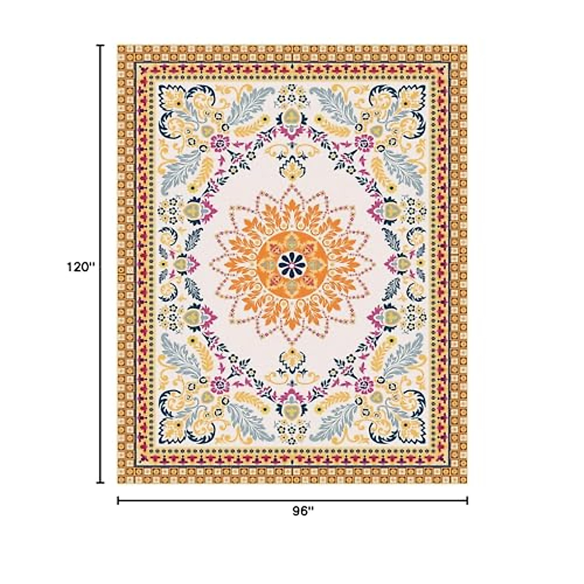 Matace ,8x10 Feet Rectangle, Area Rug, Soft, Durable, Stain Resistant, Distressed, Low Pile, Non-Shedding, Easy Clean, Printed, Living Room Rug,Bedroom Rug, Dining room rug