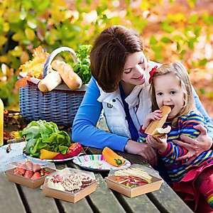 Charcuterie Boxes 20 Pack with Clear Lids, Square Disposable Paper Food Containers to Go Bakery Boxes for Strawberries, Cake Slice, Desserts, Donuts, Party, Wedding, Outdoors and Home Use (Brown)