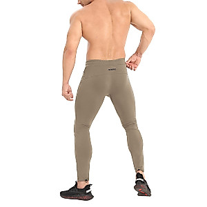 BROKIG Mens Workout Joggers Ankle Cords Gym Running Pants Athletic Sweatpants for Men with Zipper Pockets(X-Large, Beige)