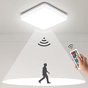 BLNAN Motion Sensor LED Ceiling Light, 18W 8.7 Inch Motion Activated Flush Mount Lighting Fixture, Waterproof Hard Wired Lamp for Closet Laundry Hallway Stair Porch, 4000K White Non-Dimmable