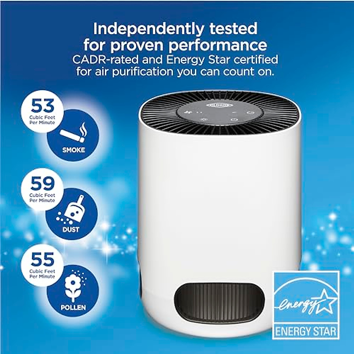 Clorox Air Purifiers for Home, True HEPA Filter, Small Rooms Up to 200 Sq Ft, Removes 99.9% of Mold, Viruses, Wildfire Smoke, Allergens, Pet Allergies, Dust, AUTO Mode, Whisper Quiet