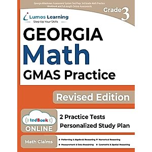 Georgia Milestones Assessment System Test Prep: 3rd Grade Math Practice Workbook and Full-length Online Assessments: GMAS Study Guide (GMAS by Lumos Learning)
