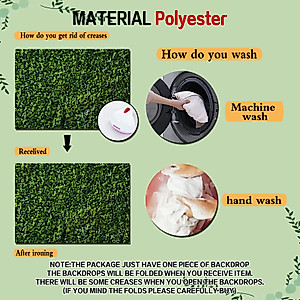 10x8FT Soft Fabric/Polyester Nature Spring Green Leaves Theme Photo Background Wedding Birthday Party Newborn Baby Shower Photography Backdrops Zoo Decor Shoot Props Bannner