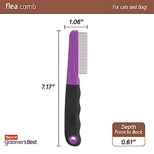 Hartz Groomer's Best Flea Comb for Dogs and Cats, Fine-Toothed Flea Comb to Remove Fleas & Flea Eggs, Gentle Pet Comb for Detangling or Dematting Face & Paws