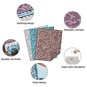 Dish Drying Mat For Kitchen Counter,4 Pack,Large Size 20"X15",Ultra Absorbent Microfiber Drying Mat,Dishes Drainer Pad (4)