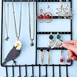 ZSEDP Earring Holder, Jewelry Holder, Earring, Ear Clip, Necklace, Jewelry Shelf Display, Storage Box Wall Hanging on the Wall, Desktop Home