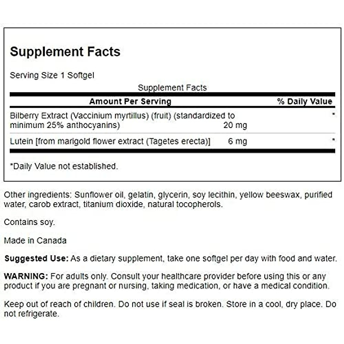 Swanson Standardized Lutein & Bilberry - Natural Supplement Promoting Eye Sight & Eye Health - Formula to Help Reduce Eye Fatigue & Strain - (120 Softgels) 2 Pack