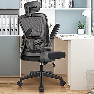 FelixKing Ergonomic Office Chair, Headrest Desk Chair with Adjustable Lumbar Support, Home Office Swivel Task Chair with High Back and Armrest, Adjustable Height Gaming Chair(Black)