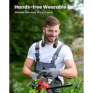 SLENPET Neck Fan, Rechargeable Personal Fan Portable, Hands Free wearable Battery Operated Fan 5 Speeds, USB Neck Cooling Fan for Indoor Outdoor, Adjustable Width Fit, Digital Display, 4-12 Hours