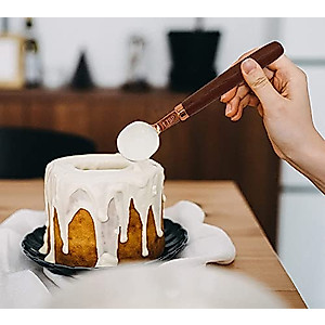 Stainless Steel Measuring Spoons, Long Wooden Handle Coffee Scoop, Kitchen Utensil for Fitting in Spice Jars, Scooping, Measuring & Serving, Tablespoon, Rose Gold Tea Spoon, Set of 4