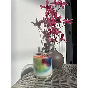 Generic Fruit Loops Candle - Aromatherapy Candle - Marbled Candle - Cereal Candle - Cool Candle - Candle Gifts - Fruit Loops Scented - Wood Wick Candle - 40-60 Hour Burn Time - Handmade (Fruit Loops)