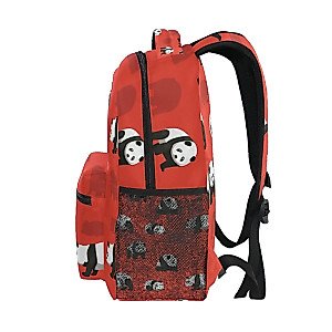 senya Bear Panda Red Fantasy Backpack School Bag Travel Daypack One Size