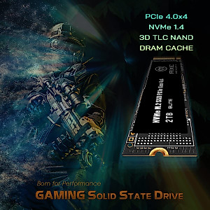 AXE MEMORY Elite Internal SSD 2TB Gen4 PCIe NVMe M.2 2280 Solid State Drive - Read up to 7,200MB/s Write, Up to 6,850MB/s DDR4 with 2GB DRAM Cache