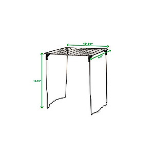 Mind Reader BORGLOCK-BLK Freestanding, 12.5 Inch Wire Shelf, Accessories Shelving Unit, Foldable, Portable, Ideal for School, Work and Gym Lockers. Holds up to 30 pounds, Black Metal