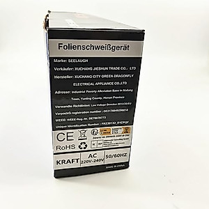 Impulse Sealer 8 Inch Heat Sealer for Plastic Bags, Plastic Mylar Bag Sealer, Iron Shell, Manual Poly Bag Heat Sealer Machine, 3mm Sealing, 4 Replacements Kit (2 Cutting Lines Included)