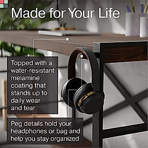 Stead Industrial Computer Desk 2023 Collection - 55” Wooden Desk - Great for Offices, Living Rooms, and Bedrooms - Modern Home Decor - Office Furniture (Walnut)