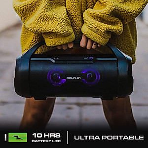 Dolphin LX-20 Dual Portable Bluetooth Waterproof Tube Speaker with HD Sound and Bass, High Power 30W, includes FM Radio, USB/SD MP3, AUX Input