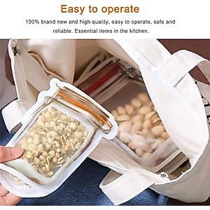DASHENRAN Reusable Mason Jar Ziplock Bags, Reusable Mason Bottle Ziplock Bags, Mason Jar Bags, Mason Jar Ziplock Bags, Food Storage Plastic Bags, Mason Jar Bags Reusable Stand Up (20PCS)