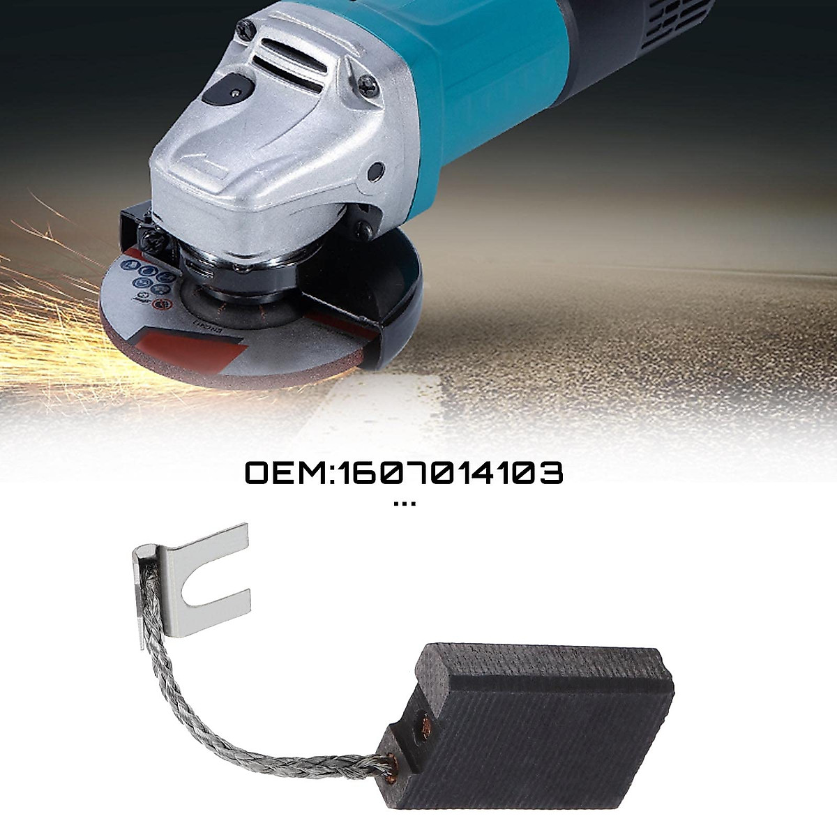 Micro Traders 2 Pairs of Angle Grinder Carbon Brushes 22x16x6.3mm 1607014103 Compatible with Bosch Winkelschleifer PWS1800 Power Tool Replacement Accessories