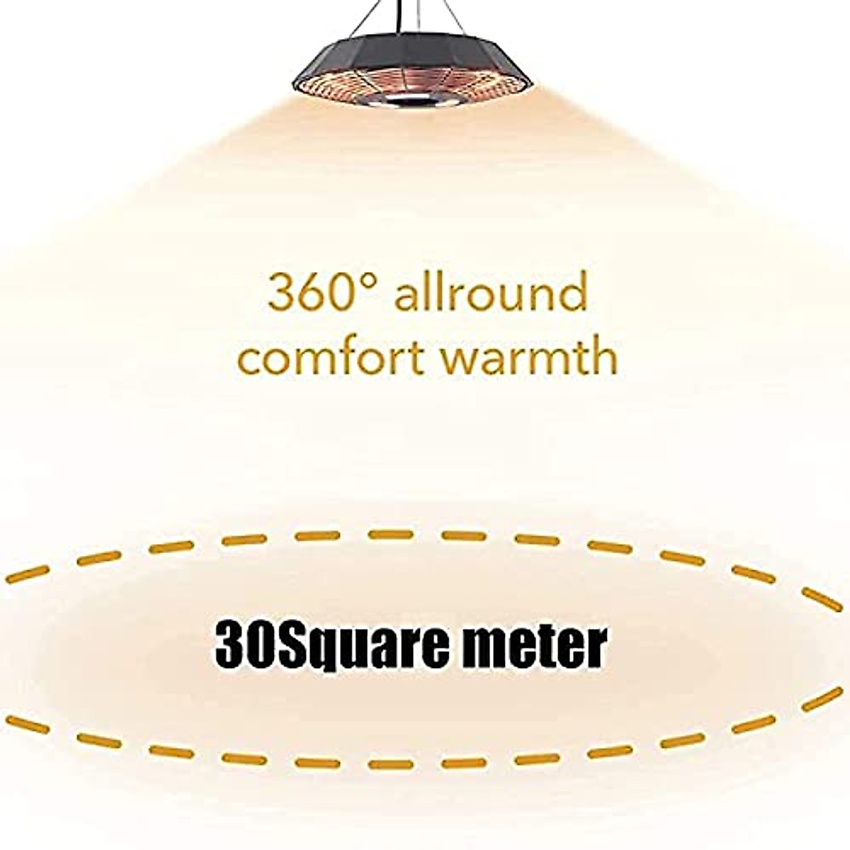 NaoSIn-Ni Outdoor Heater Patio Halogen Heaters,2000W Hanging Ceiling Mounted Heater 3 Gears Adjustable Electric Heating Lights for Indoor Garden Use