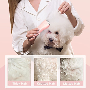 Dog Grooming Kit Clipper for Thick Coat Low Noise Cordless Cat Hair Trimmer Rechargeable Shaver Pet Grooming Tools for Small and Large Animals