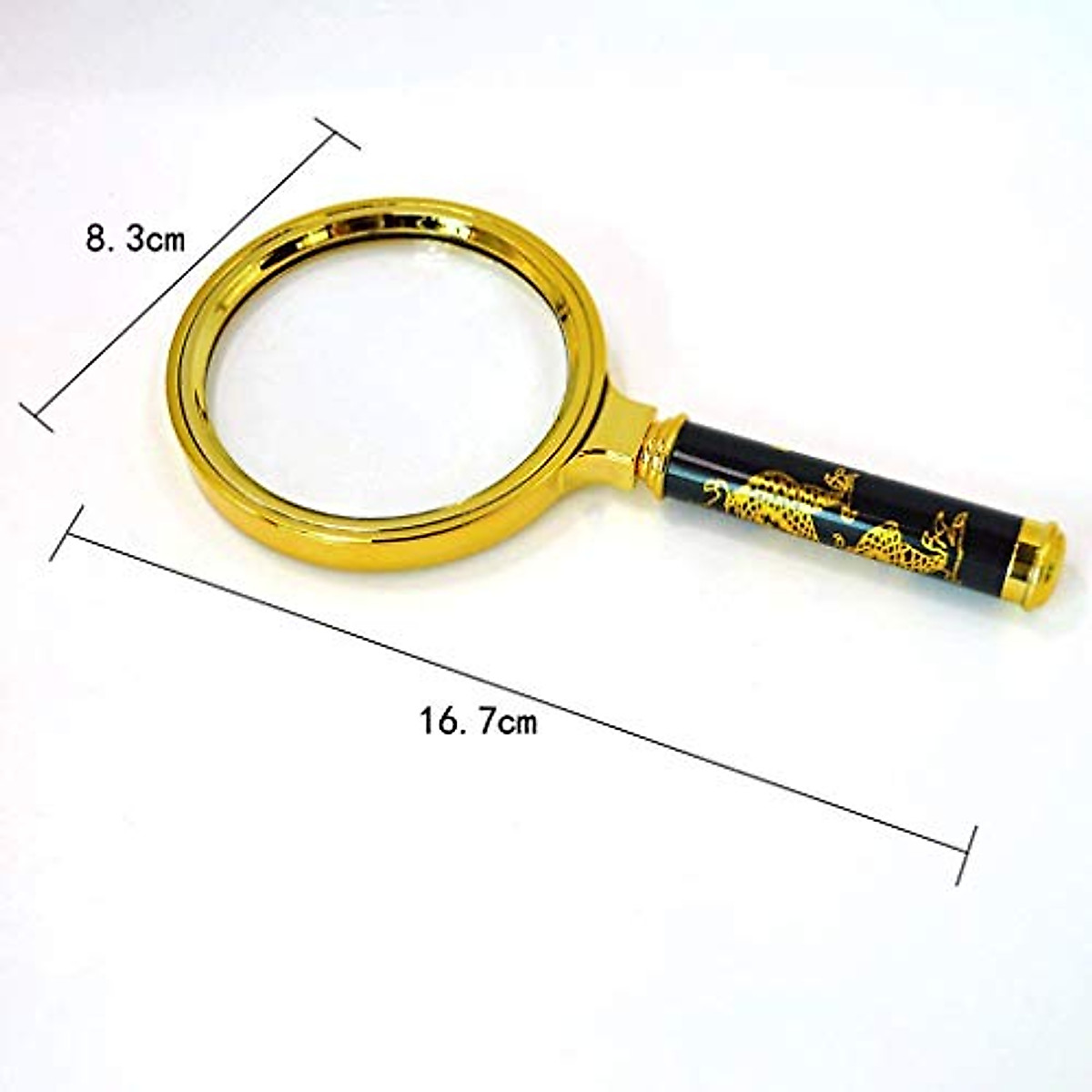 SFMZCM Magnifying Glass Handheld Old Man Reading Professional Reading Metal Dragon Handle Optical high-Definition Jewelry Identification