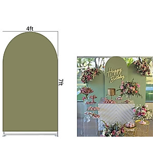 Ittsmnt Arch Backdrop Covers Forest Jungel Green Solid Arched Stretchy Photography Wall Background for Parties Baby Bridal Shower Birthday Wedding Prom Party